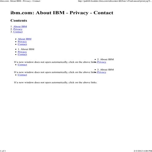 Ibm.com about ibm privacy - contact | PDF