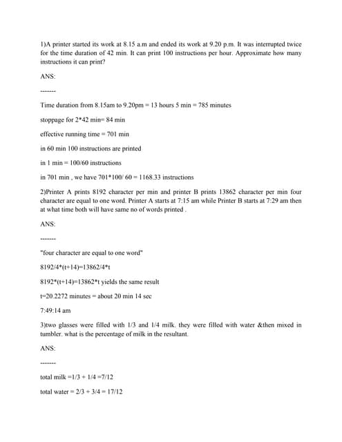 Rule of three word problems - Worksheet one - Answers | PDF | Business ...