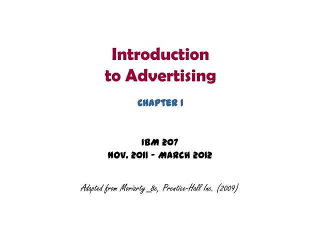 Introduction to advertising | PPTX