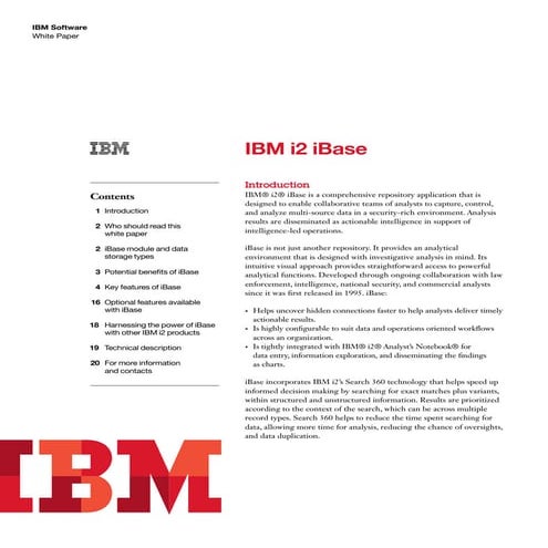 Ibm i2 ibase | PDF