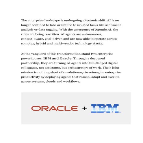 Ibm And Oracle Expand Partnership To Advance Agentic Ai And Hybrid Cloud Pdf