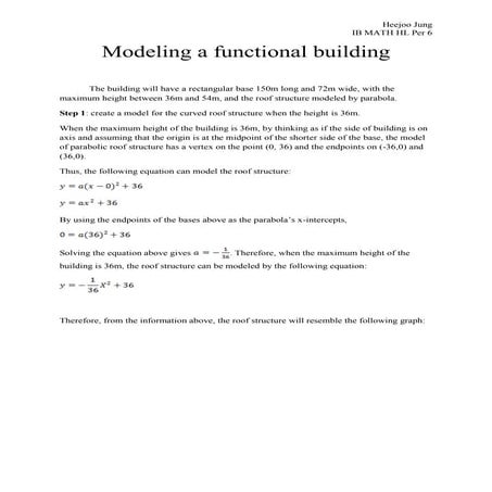 IB math HL IA modeling a functional building | PDF