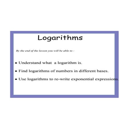 Ib maths sl logarithms definition | PDF