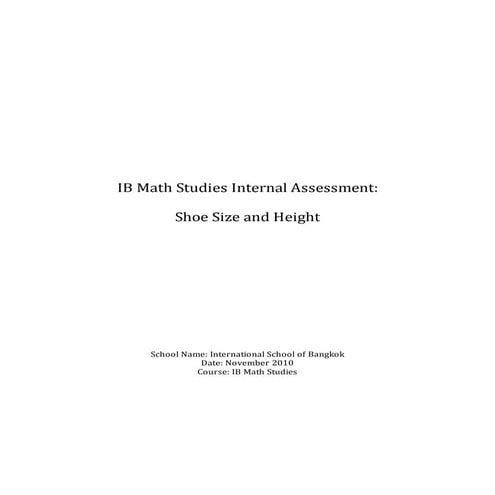 Mathematics- IB Math Studies IA | DOCX | Style & Fashion