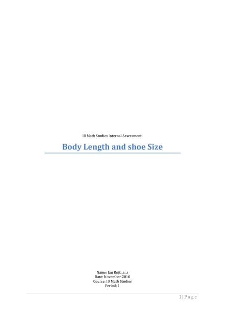 IB Math Studies IA | PDF