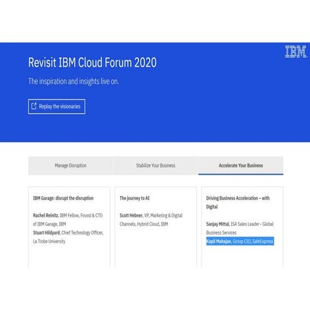 IBM cloud forum visionaries - Speakers 2020 | PDF