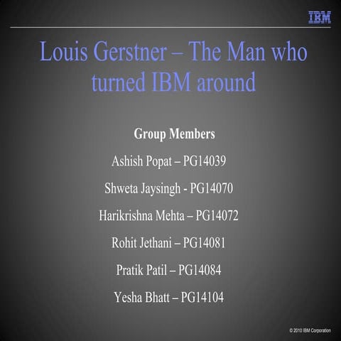 IBM (LOU GERSTNER) | PPT
