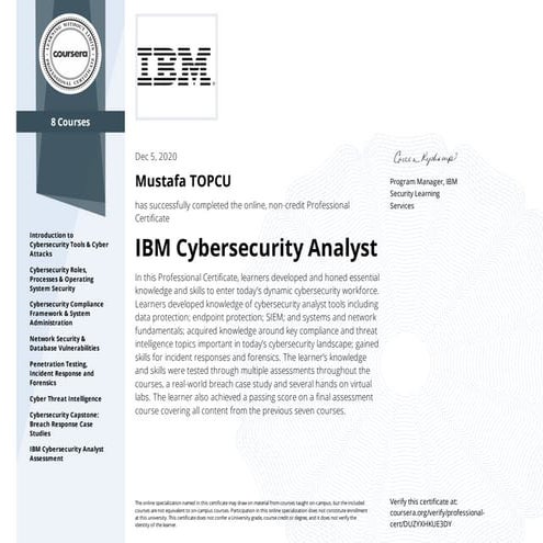 IBM Cybersecurity Analyst | PDF