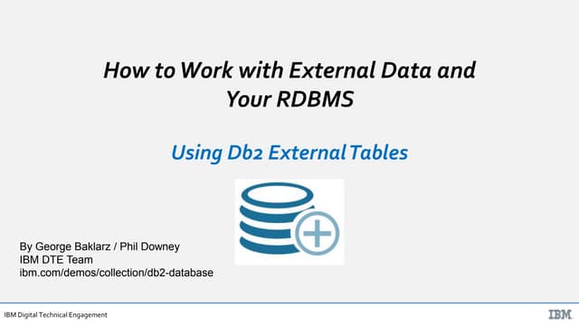 Ibm Db2 115 External Tables Ppt 8357