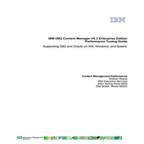 IBM DB2 Content Manager V8.3 Performance Tuning Guide | DOC