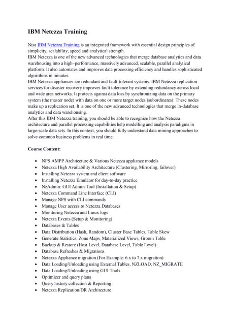Ibm Netezza Trainingpdf