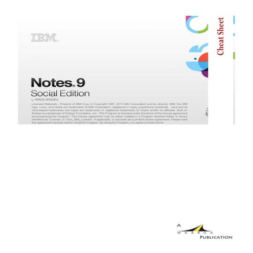 IBM Notes 9 Social Edition Cheat Sheet | PDF