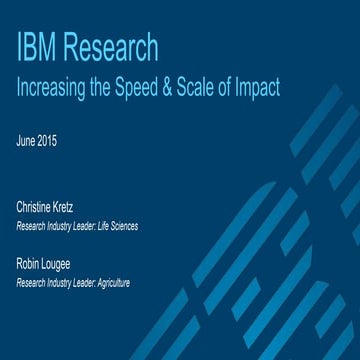 IBM Research Increasing the Speed & Scale of Impact | PPT