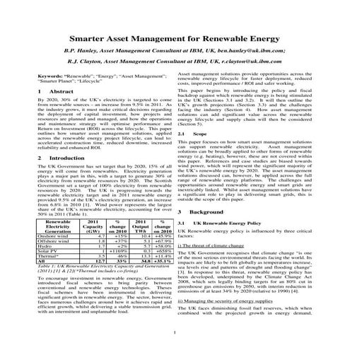 Ibm smarter asset management for renewable energy final | PDF