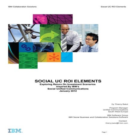Ibm social uc roi elements jan2012 | PDF | Internet | Computing