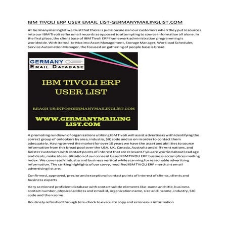 IBM TIVOLI ERP USER EMAIL LIST-GERMANYMAILINGLIST.COM