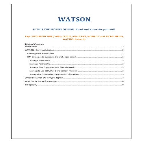 Ibm watson | PDF