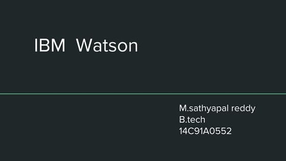 Ibm watson | PPT