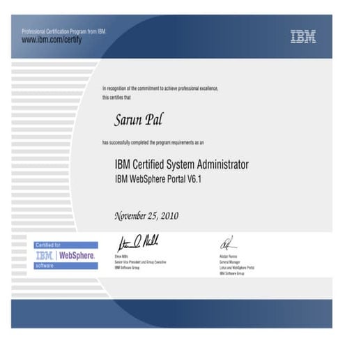 IBM WPS 61 Certificate | PDF