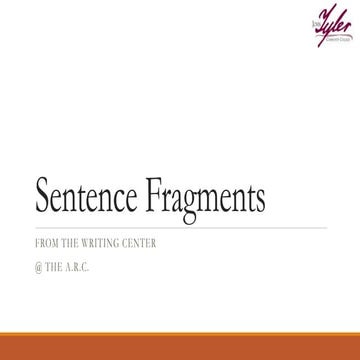 Sentence fragments | PPTX