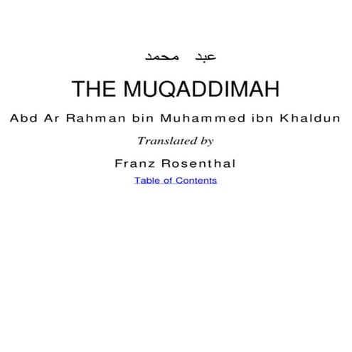 Ibn Khaldun - Al Muqaddimah | PDF