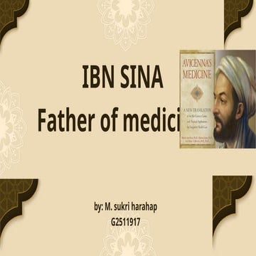 IBN SINA father of medication views on education. (muslim scholars) | PPTX