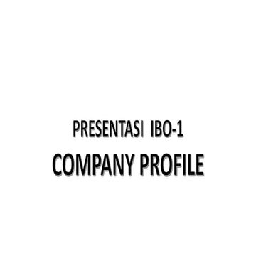 Ibo 1 company profile | PPTX