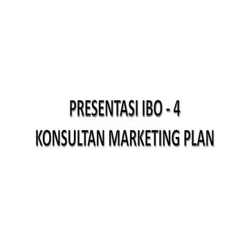 Ibo 4 konsultan marketing plan | PPTX