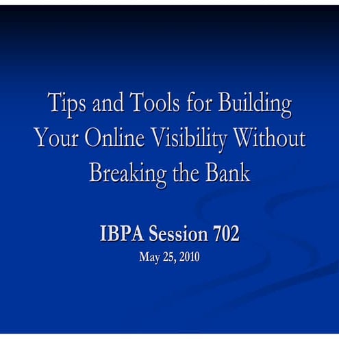IBPA University 052510 -Session 702 | PDF