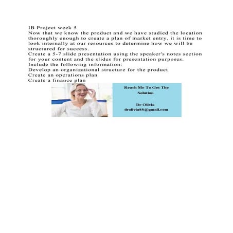 IB Project week 5Now that we know the product and we have studied .docx