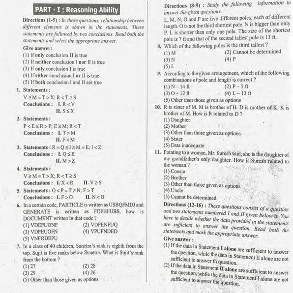 Ibps po mains 2015 previous question paper | PDF