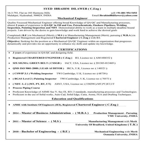 Ibrahim dilawer syed cv | PDF