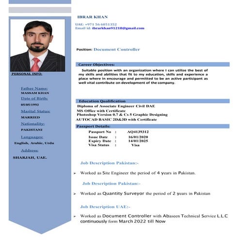 CV - Abdul Mannan Document Controller (QA-QC) | PDF