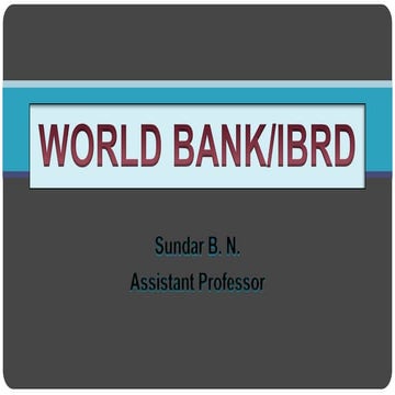 International Bank for Reconstruction and Development (IBRD) | PPTX