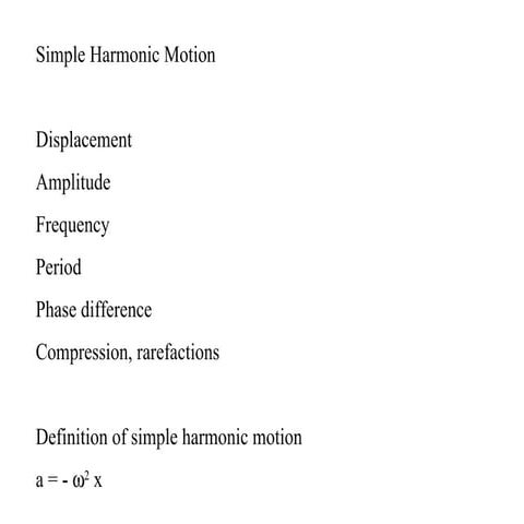 Ib review 4 - simple harmonic motion and waves | PPT