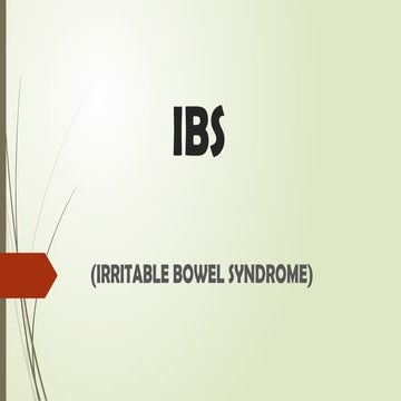 Irritable bowel syndrome | PPT
