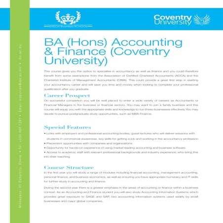 IBS BA Accounting & Finance | PDF