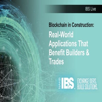 Ibs2020 ibs blockchain in construction revised3 | PPSX