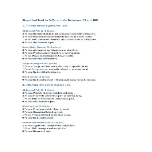 Simplified Tool to Diagnose - IBS and IBD | PDF