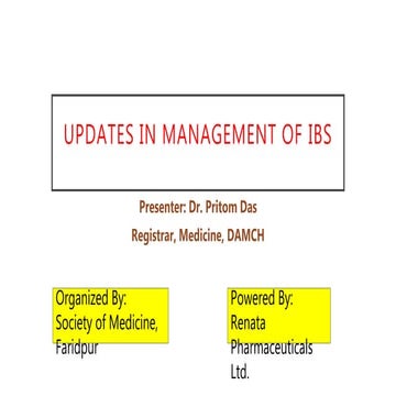 IBS(Irritable Bowel Syndrome) Management Update-2021 | PPTX