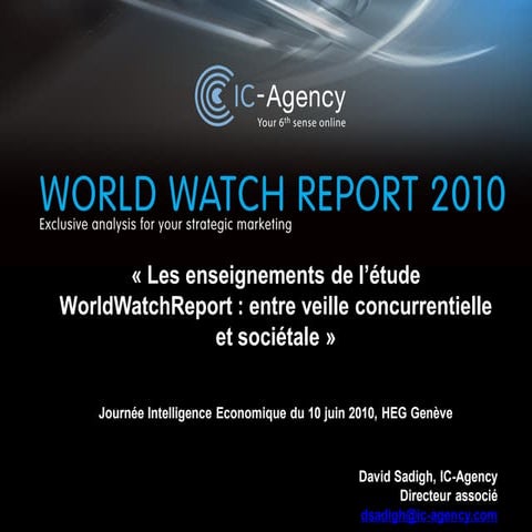 Les enseignements de l’étude WorldWatchReport : entre veille ...