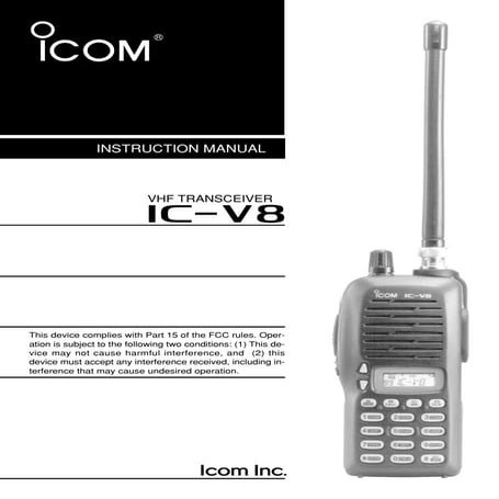 UM BOM RADIO PORTATIL HT icom IC V8 HAM RADIO | PDF | Free Download