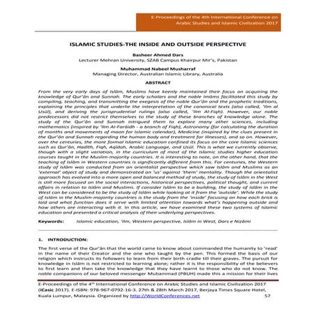 ISLAMIC STUDIES-THE INSIDE AND OUTSIDE PERSPECTIVE | PDF
