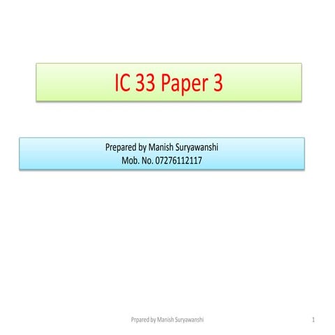 Ic 33 paper 3 | PPSX