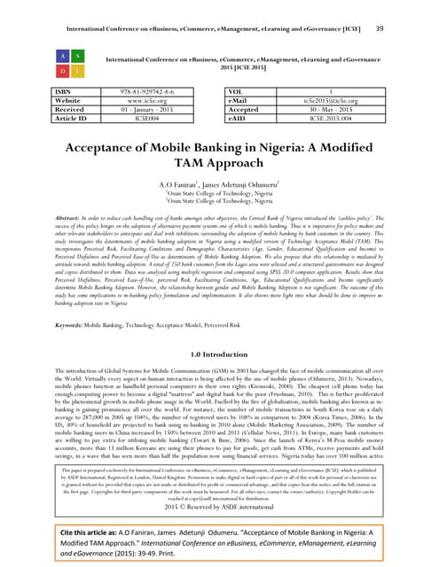 Amplifying the Impact: Examining the Intersection of Mobile Health and Mobile Finance | PDF