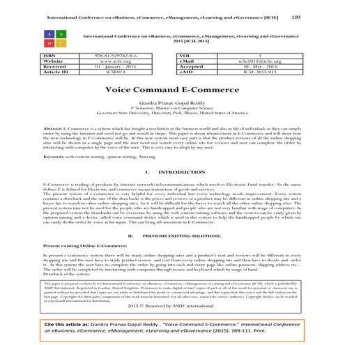 Voice Controlled E-commerce Web App | PDF