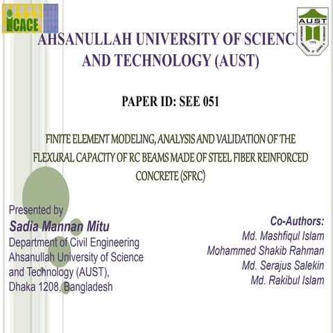 Finite Element Modeling Analysis And Validation Of The Flexural