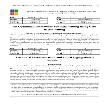 An Optimized Framework For Data Mining Using Grid Based Mining Pdf 