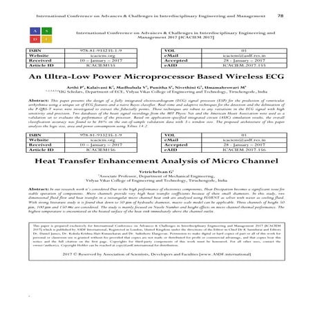 An Ultra-Low Power Microprocessor Based Wireless ECG | PDF | Physics | Science