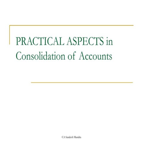 Consolidation of accounts background | PPT